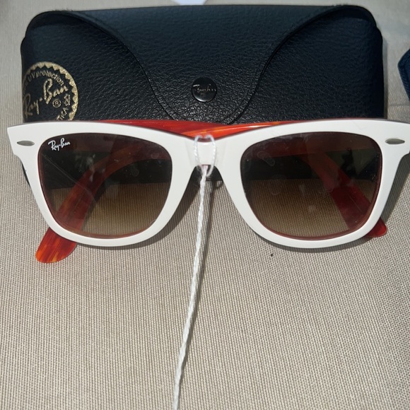 Ray-Ban | Accessories | White And Red Ray Ban Comes With Case | Poshmark
